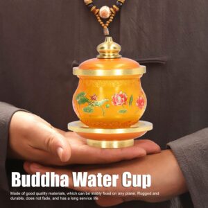 Buddha Water Cup, Buddhism Water Supply Cup Buddha Worship Family Tribute Holy Supplies Coloured Glaze Small Altar Cups Ceramic Holy Water Offering Cup Tibetan Worship Cup