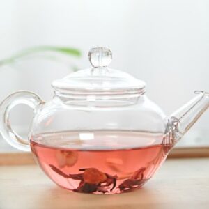 Moyishi Glass Teapot Tea Cup Glass with Infuser and Lid Green Tea Cup (200ml Tea pot)