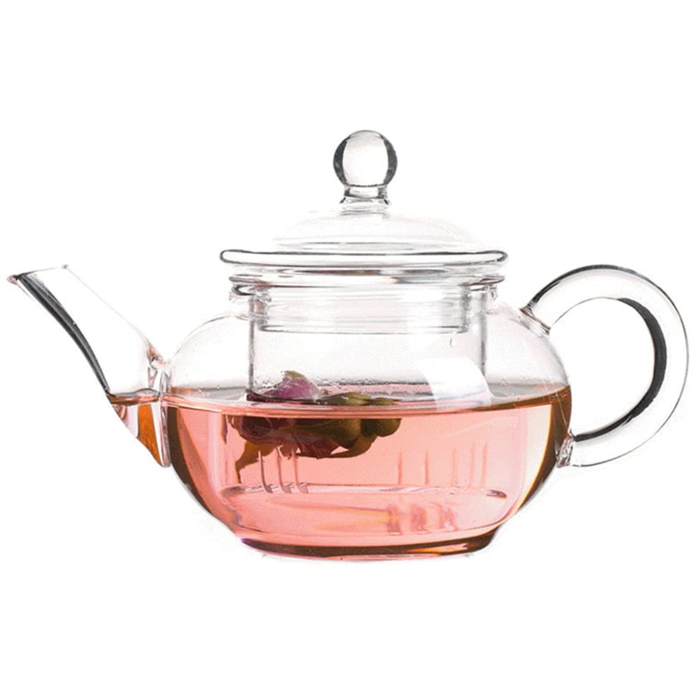 Moyishi Glass Teapot Tea Cup Glass with Infuser and Lid Green Tea Cup (200ml Tea pot)