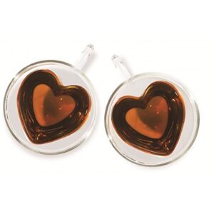 brilliant - double wall heart tea cup 4 oz. set of 2