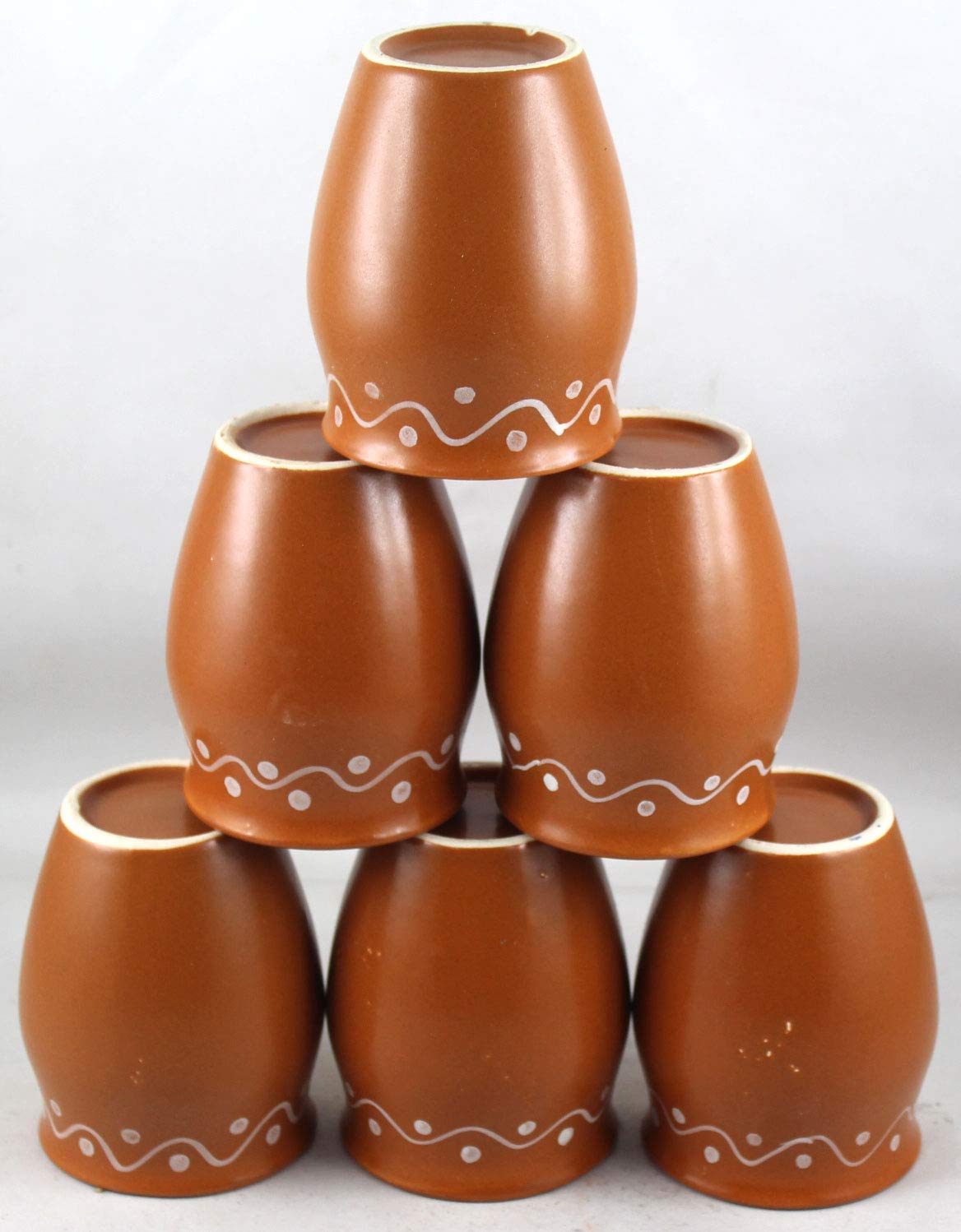 Odishabazaar Ceramic Kulhar Cups Traditional Indian Chai Tea Cup Set of 6