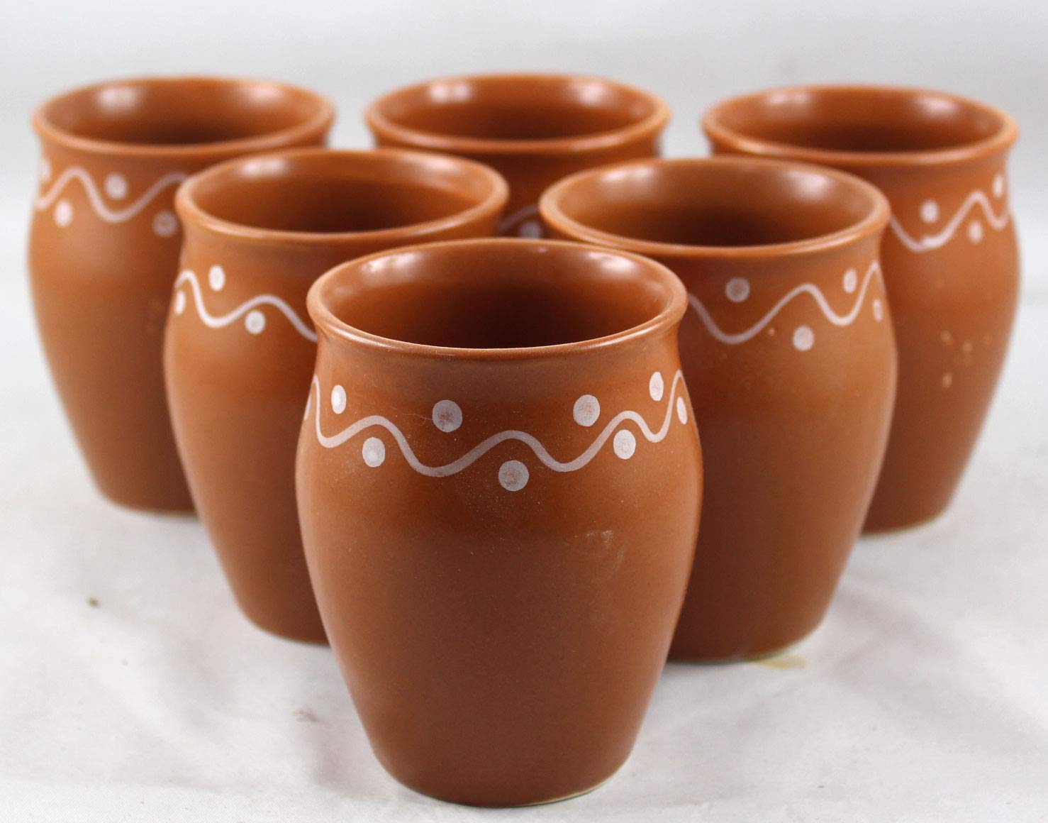 Odishabazaar Ceramic Kulhar Cups Traditional Indian Chai Tea Cup Set of 6