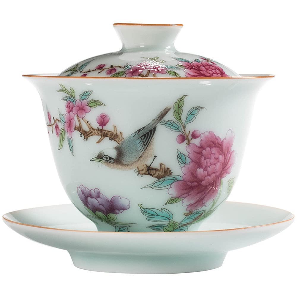 PAYNAN Chinese Tea Bowl Gaiwan Ceramic Porcelain Flower Tea Tureen Drinkware Home Decor Crafts