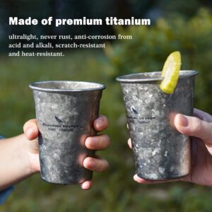 iBasingo 350ml/12oz Titanium Beer Cup Single Layer Mug Coffee Tea Cola Cup Outdoor Camping Travel Lightweight Water Cup Picnic Garden Party Cup Festival Gift Ti3087D