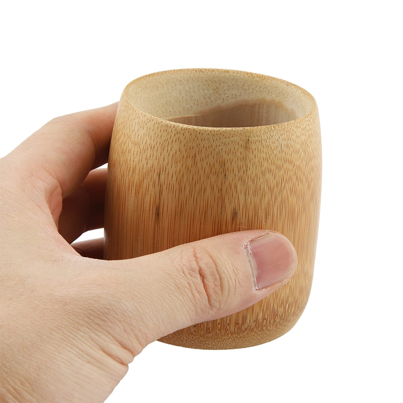 HERCHR Natural Wooden Tea Cups, Japanese style Tea Cup Beer Mug Coffee Mug Solid Wood Teacups Bamboo Wine Mug for Drinking Tea Coffee Wine Beer Hot Drinks, 80-120ml