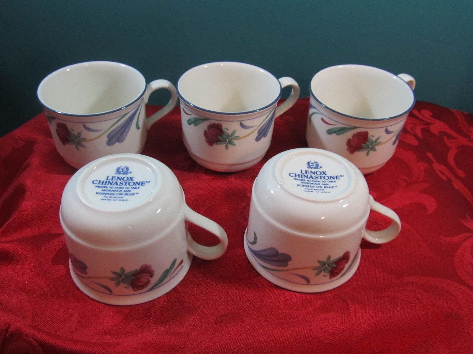 Lenox Chinastone Poppies on Blue coffee/tea cup