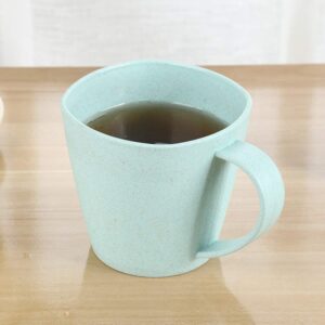 Hemoton 4pcs Wheat Straw Water Mug Unbreakable Water Cup Drinking Cup Camping Tea Beverage Mug Bathroom Cups for Water Coffee Milk Juice Tea Random Color