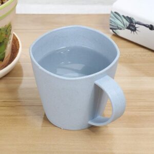 Hemoton 4pcs Wheat Straw Water Mug Unbreakable Water Cup Drinking Cup Camping Tea Beverage Mug Bathroom Cups for Water Coffee Milk Juice Tea Random Color