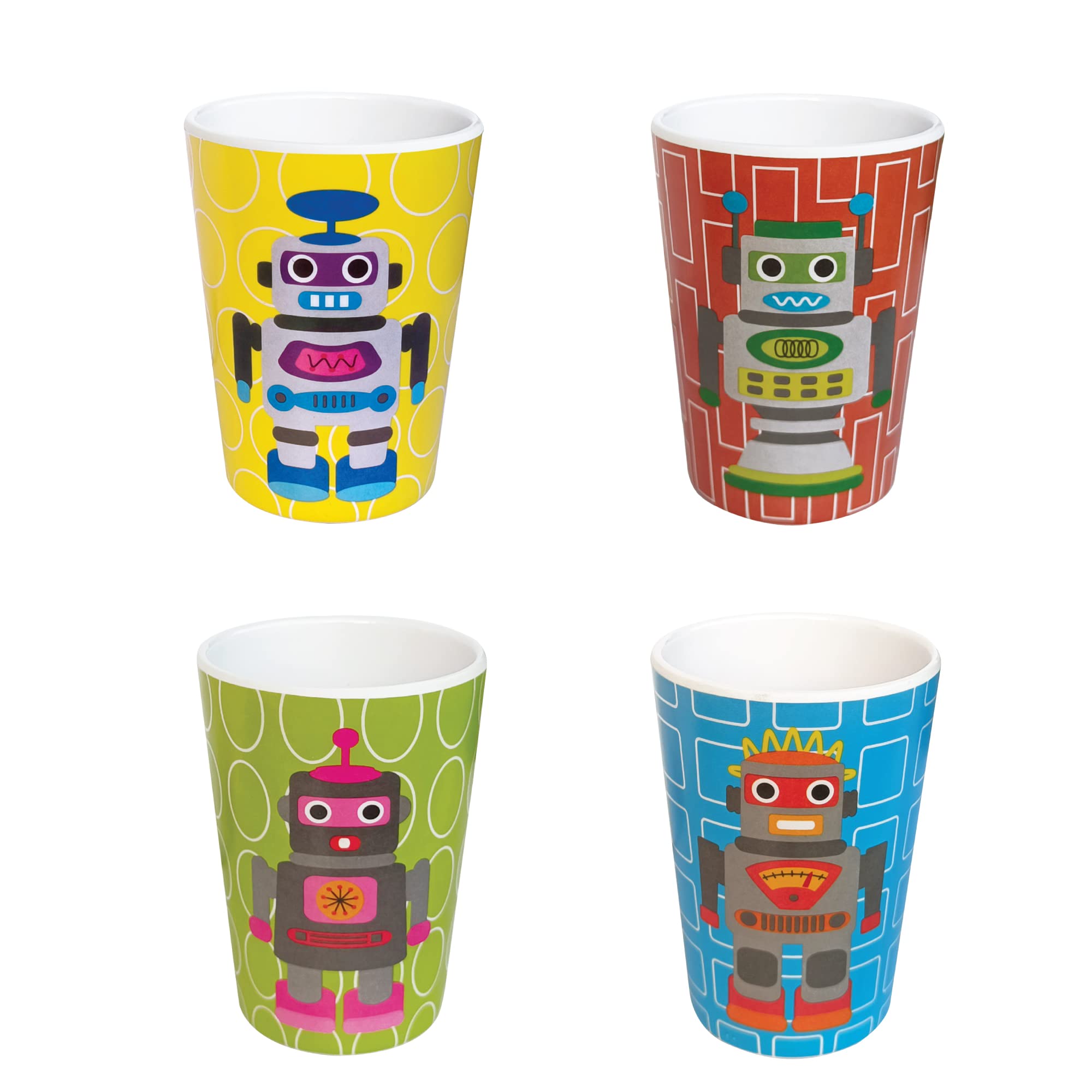 French Bull 4pc Kids Juice Cup Set - Robots