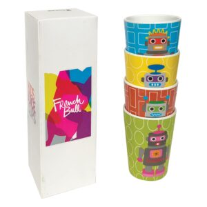 French Bull 4pc Kids Juice Cup Set - Robots