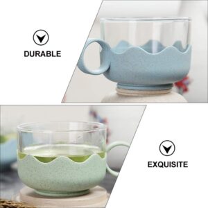 Clear Coffee Mug 4pcs Unbreakable Drinking Cups Glasses Wheat Straw Fiber Reusable Cups Mug Tumbler for Coffee Tea Water Milk Beverage(Random Colors)