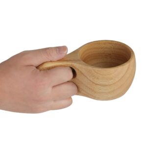 DEWIN Wooden Cup - Traditional Wooden Cup Wooden Tea Cup Rubber Wood Double Hole Cup KUKSA Coffee Cup Water Cup Custom Wooden Cup