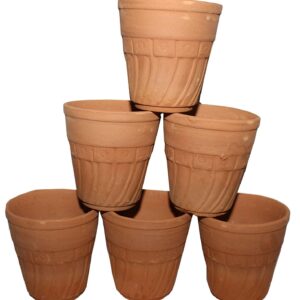 Baked Clay Khullad Cups Tandoori Chai Tea Cup Set of 6 (100ml)