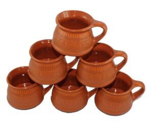 odishabazaar ceramic kulhar cups traditional indian chai tea cup set of 6 (skc-47)