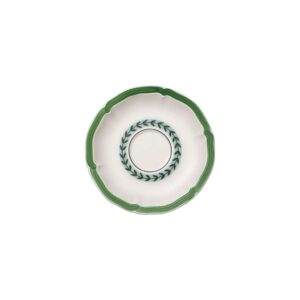 villeroy & boch french garden green line tea cup saucer, 6 in, premium porcelain, white/green