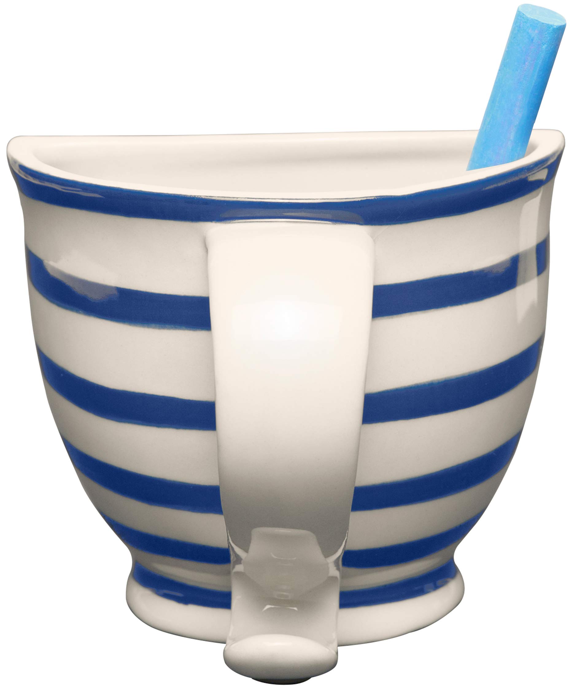 C.R. Gibson Tea Cup Chalk Holder-Ceramic, Blue & White