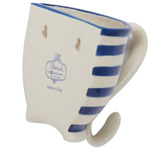 C.R. Gibson Tea Cup Chalk Holder-Ceramic, Blue & White