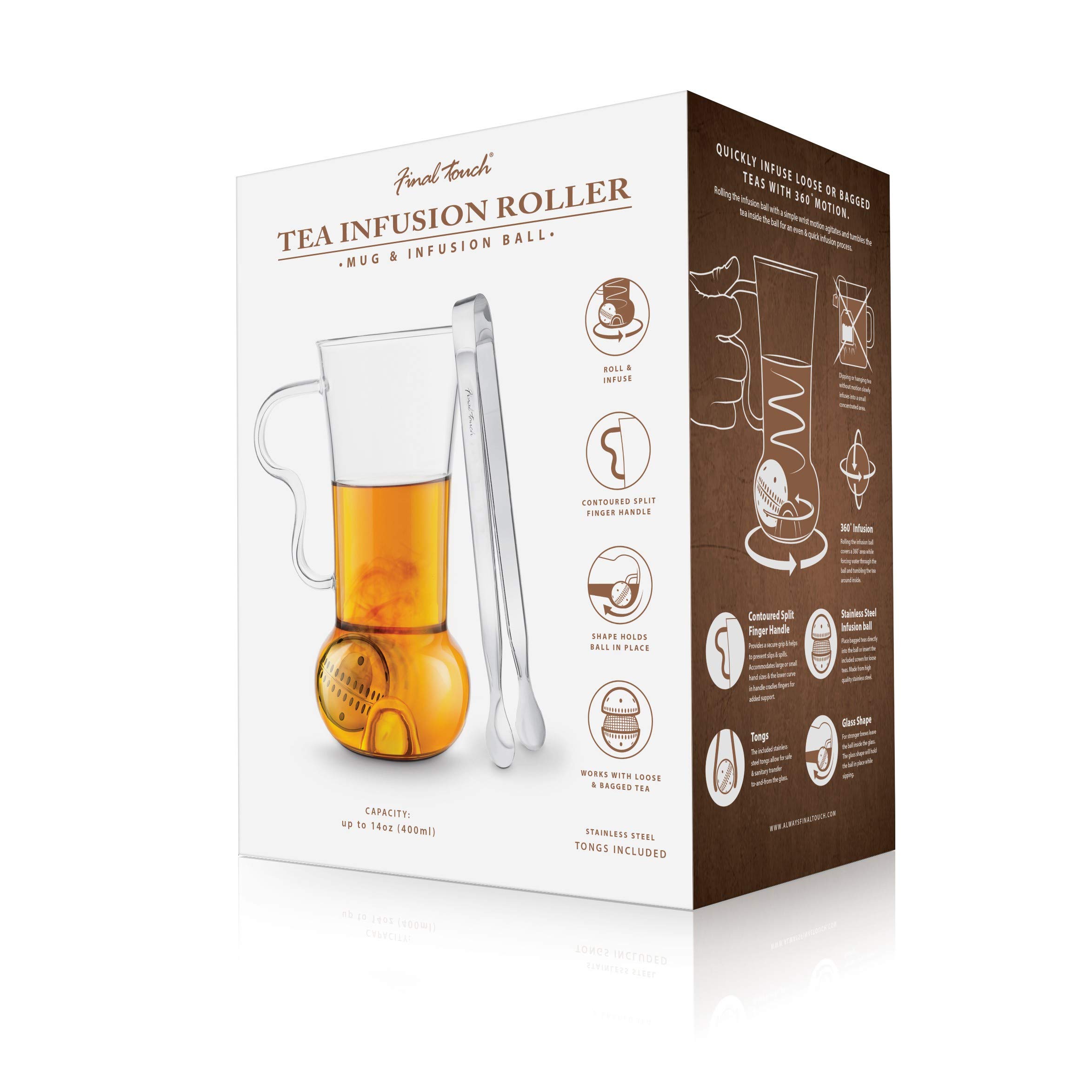 Final Touch Tea Infusion Roller Mug & Infusion Ball (CAT8060)