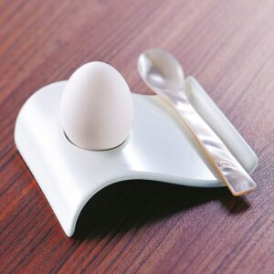 Villeroy & Boch, New Wave Cup, Modern Egg Stand with Precise Indentation, Premium Porcelain, Dishwasher Safe Square, White