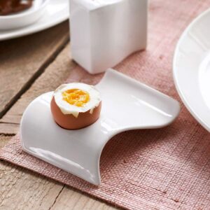 Villeroy & Boch, New Wave Cup, Modern Egg Stand with Precise Indentation, Premium Porcelain, Dishwasher Safe Square, White