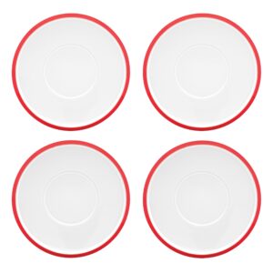 dansk kobenstyle 4-piece teacup saucer set, chili red