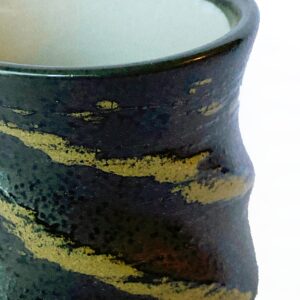 Twisted Design Japanese MINO-YAKI YUNOMI, Japanese Tea Cup. For your Asian Tea Time. Enjoy Green Tea, Black Tea and Coffee. Made in Japan