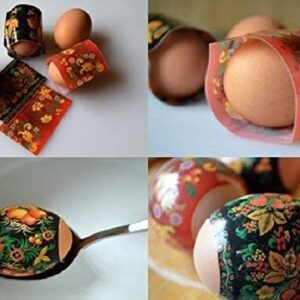 FRASTO Lot of 3 Egg Wrap - Easter Egg Sleeves - Russian Easter Egg Wraps - Ukrainian Easter Eggs - Pysanky Egg Decorations - Orthodox Easter Egg Arounds- Easter Egg Shrink Wrappers