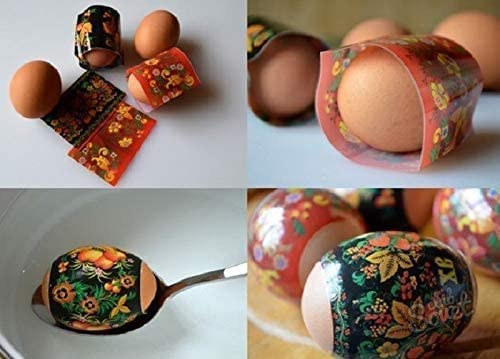 FRASTO Lot of 3 Egg Wrap - Easter Egg Sleeves - Russian Easter Egg Wraps - Ukrainian Easter Eggs - Pysanky Egg Decorations - Orthodox Easter Egg Arounds- Easter Egg Shrink Wrappers