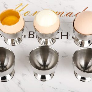 Egg Cup Holder Set for Soft Boiled Eggs Include 6 Stainless Steel Egg Tray Kitchen Tool