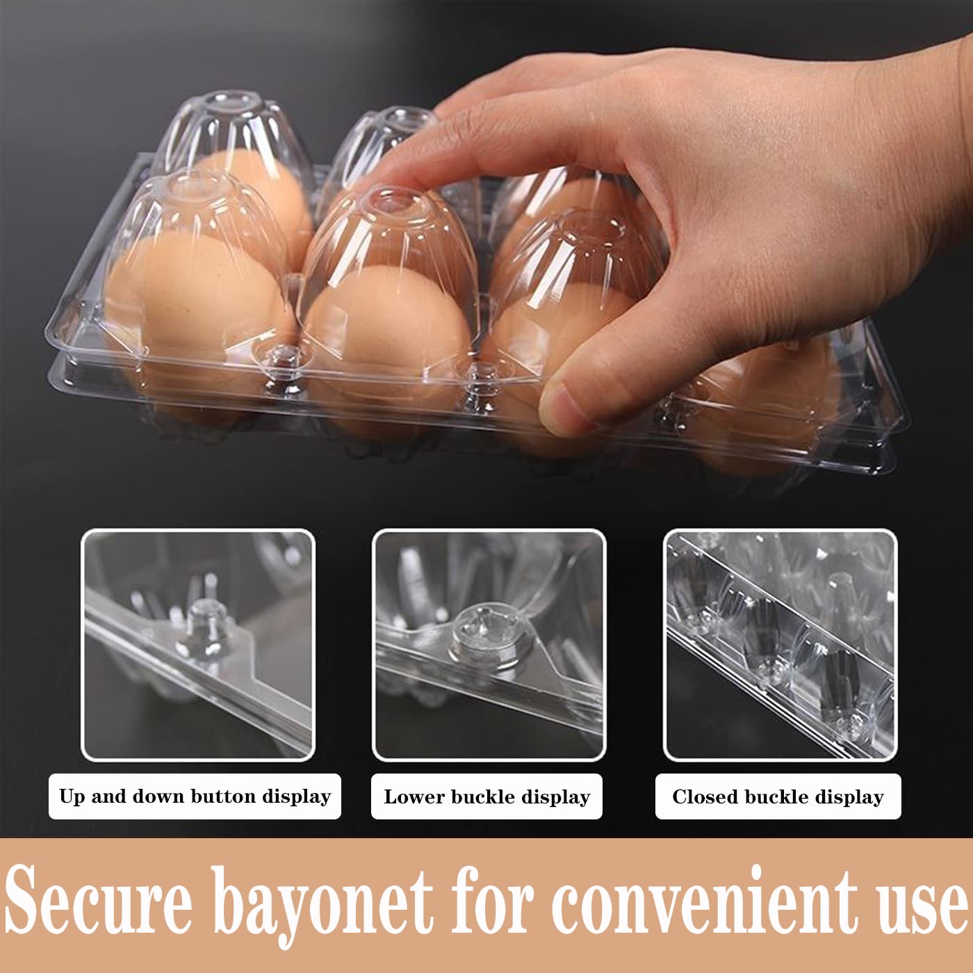 QXBXYHM Plastic Clear Egg Carton for 8 Eggs, 20packs Egg Tray Reusable Medium Size Egg Cartons Perfect, Clear Empty Chicken Egg Tray Egg Holder for Family Pasture Farm Market