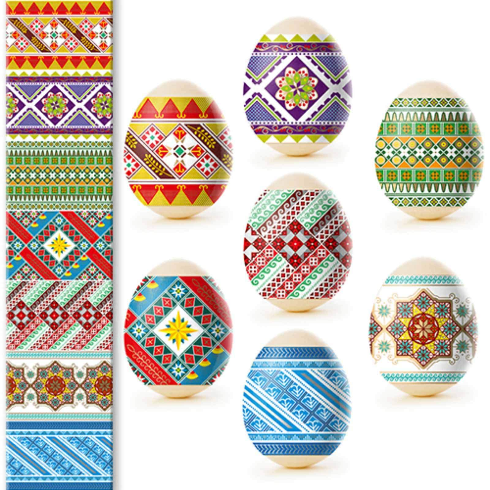 Lot of 5 Egg Wrap - Easter Egg Sleeves - Easter Egg Wrappers - Easter Egg Shrink Wrappers - Russian Easter Egg Wraps - Ukrainian Easter Eggs - Pysanky Egg Decorations - Orthodox Easter Egg Arounds