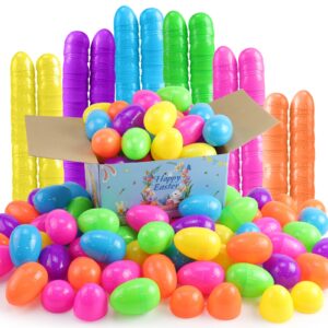 motiloo 72 pieces 2.3 inch plastic easter eggs, fillable easter eggs colorful bright plastic easter eggs perfect for easter egg hunt, basket stuffers fillers, easter party favors