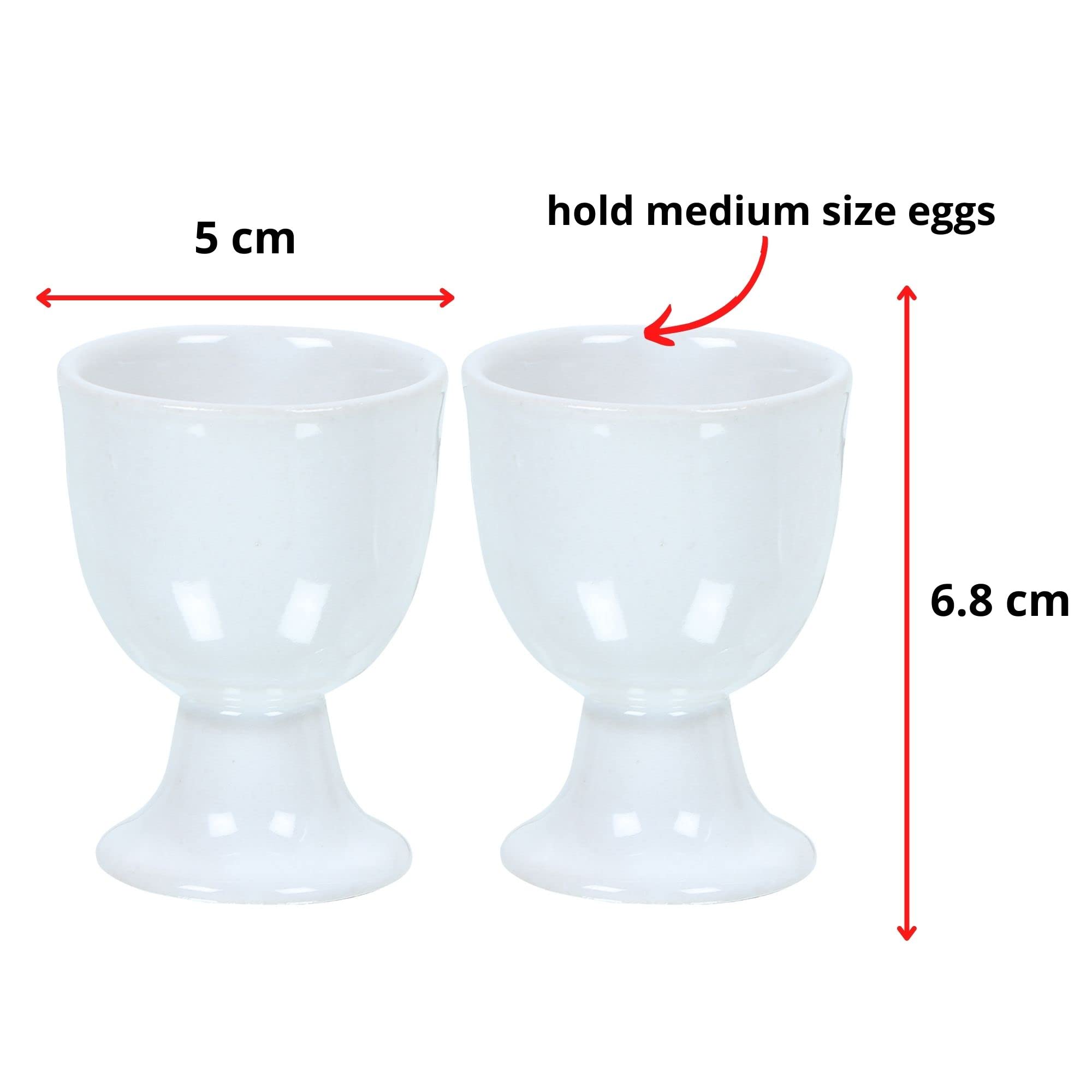 Soft Boiled Egg Holder | Ceramic Egg Cup Set | Ceramic Egg Holder Pottery Housewarming Gift set of 2 (White)