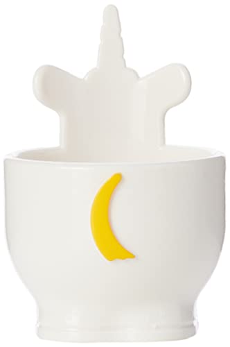 MSC International Joie Unicorn Hard Boiled Egg Cup Holder with Spoon, 2-Piece Set, One Size, White