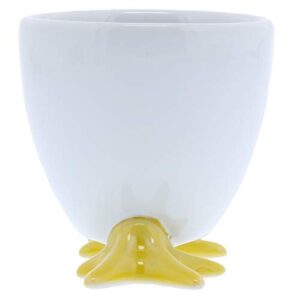 BIA Cordon Bleu White Chicken Footed Egg Cup with Yellow Feet, Set of 4