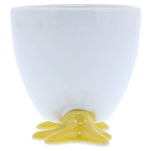 BIA Cordon Bleu White Chicken Footed Egg Cup with Yellow Feet, Set of 4