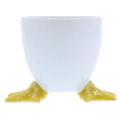 BIA Cordon Bleu White Chicken Footed Egg Cup with Yellow Feet, Set of 4