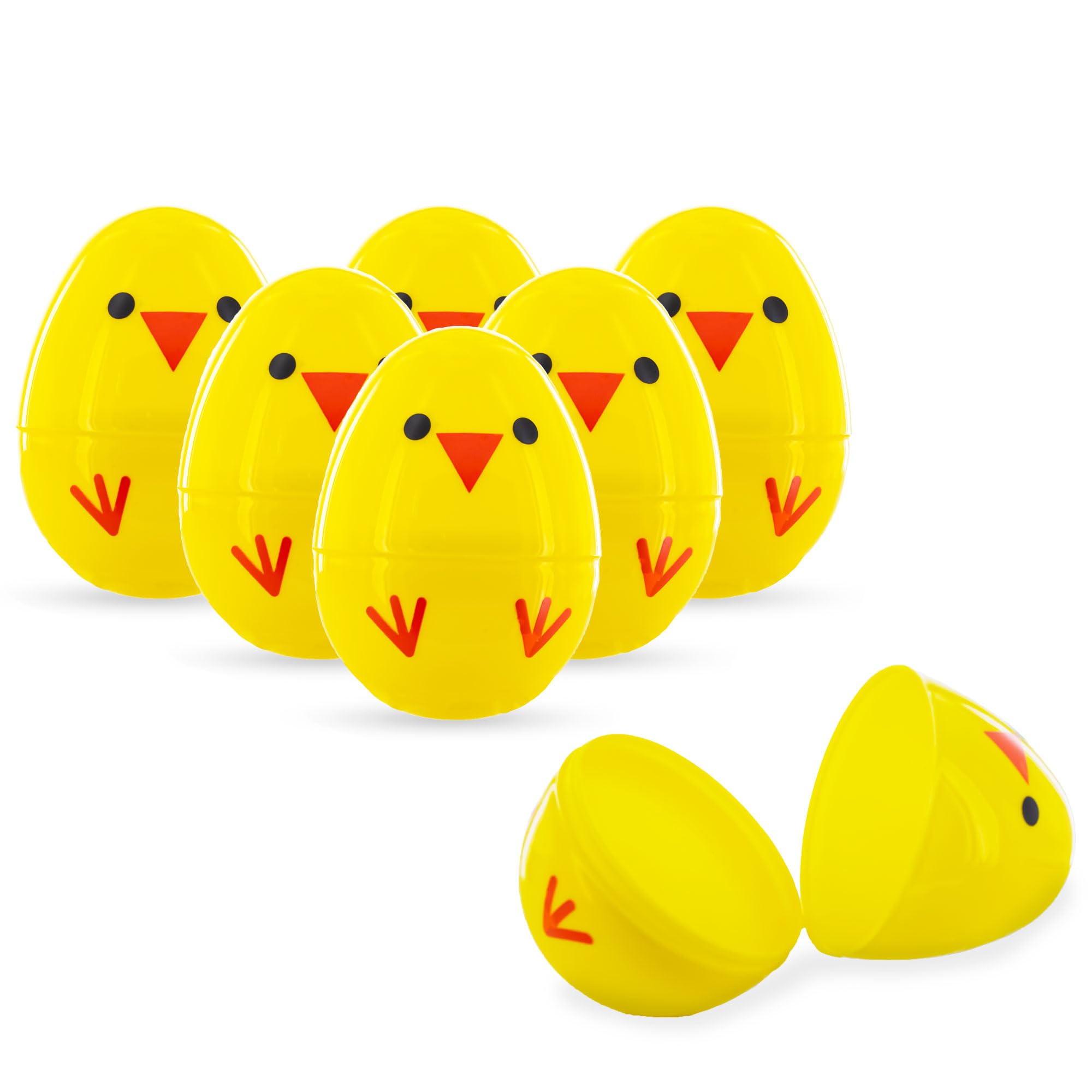 Cheerful Chicks: Set of 20 Chicks Fillable Plastic Easter Eggs 2.25 Inches