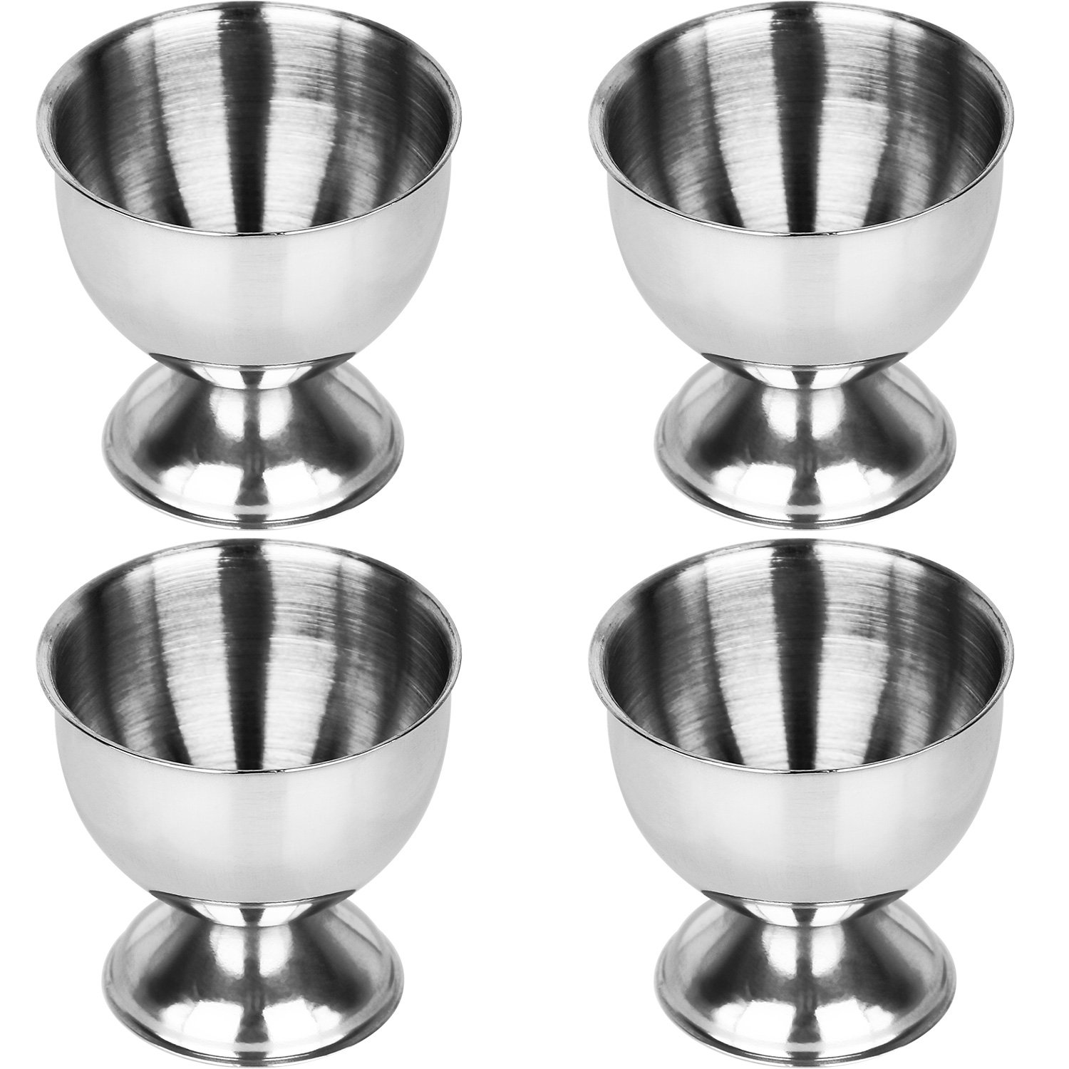 Egg Cup, Anwenk Egg Tray Stainless Steel Soft Boiled Egg Cups Holder Stand Dishwasher Safe (4 Packs)