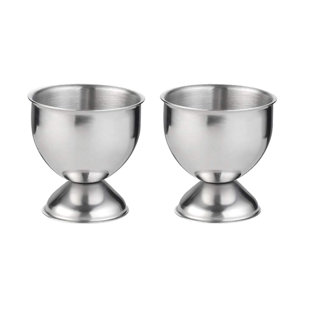 ccHuDE 2 Pcs Stainless Steel Egg Cups Holders Egg Tray for Soft Boiled Eggs Kitchen Tool