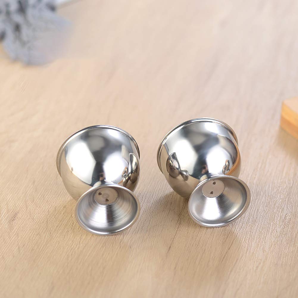 ccHuDE 2 Pcs Stainless Steel Egg Cups Holders Egg Tray for Soft Boiled Eggs Kitchen Tool