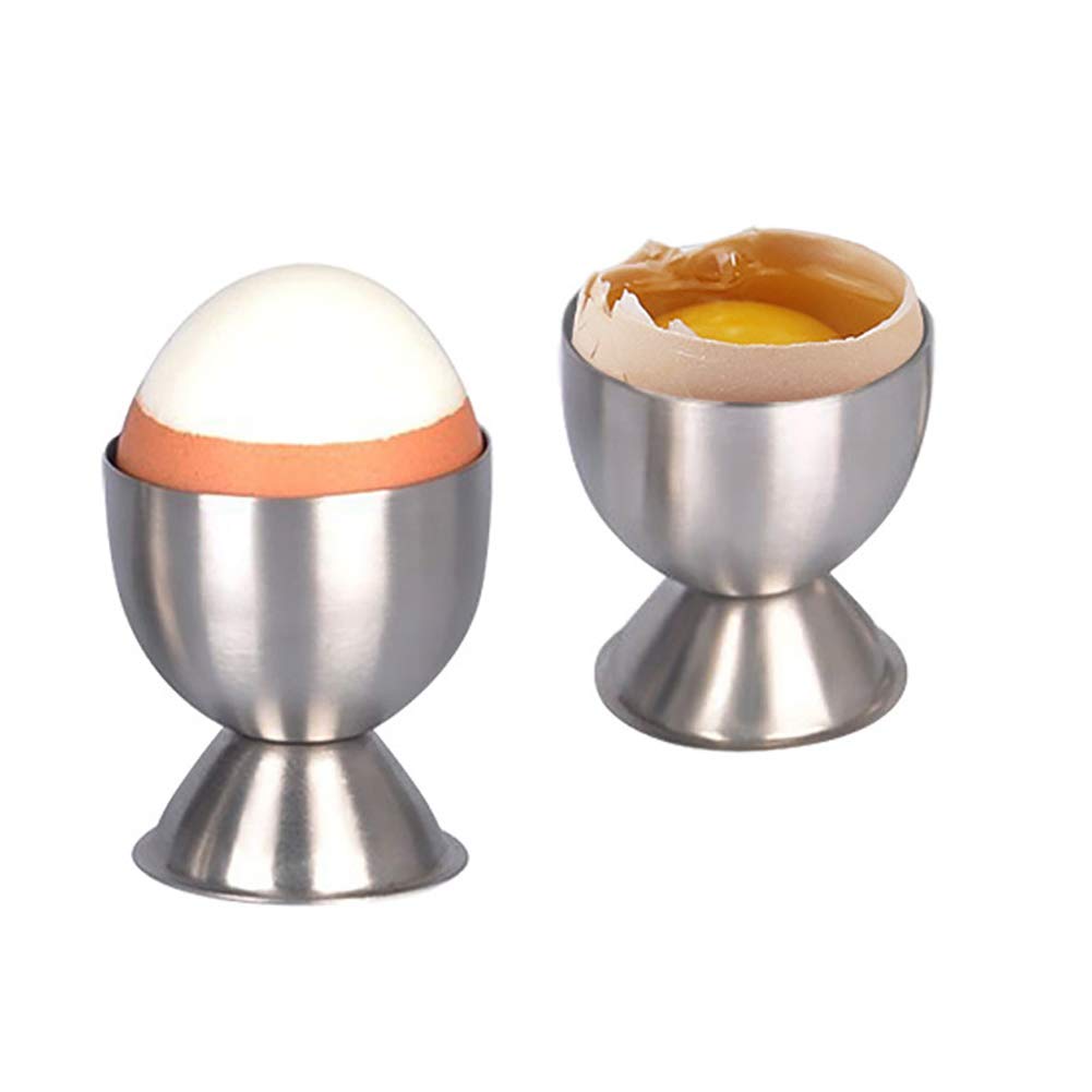 ccHuDE 2 Pcs Stainless Steel Egg Cups Holders Egg Tray for Soft Boiled Eggs Kitchen Tool