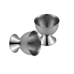 uuyyeo 2 pcs stainless steel egg cups boiled egg holder egg tray kitchen tool for hard boiled eggs