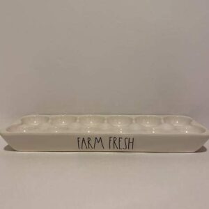 rae dunn farm fresh egg holders - ceramic