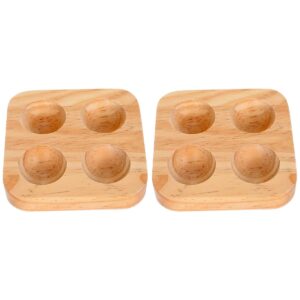 jojofuny 2 pack 8 grid egg tray, wooden egg holder, 6 holes egg plate wood egg tray organizer rack eggs plates egg storage for fresh egg