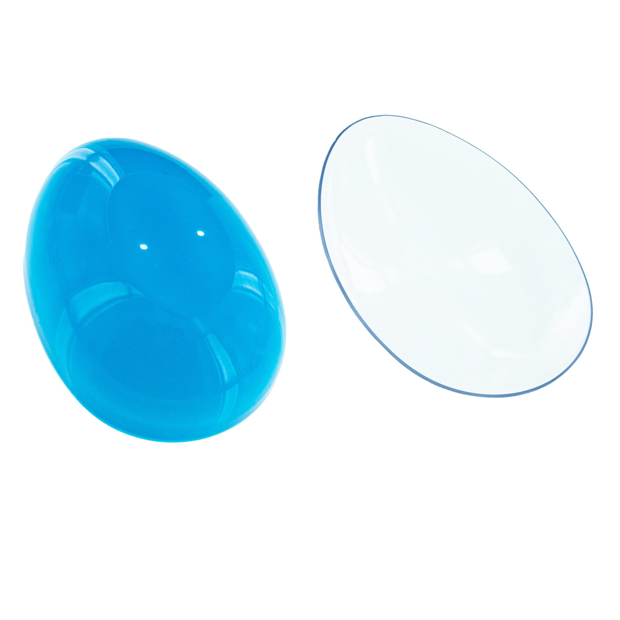 Large Fillable Clear Top Blue Bottom Plastic Easter Egg 5.1 Inches