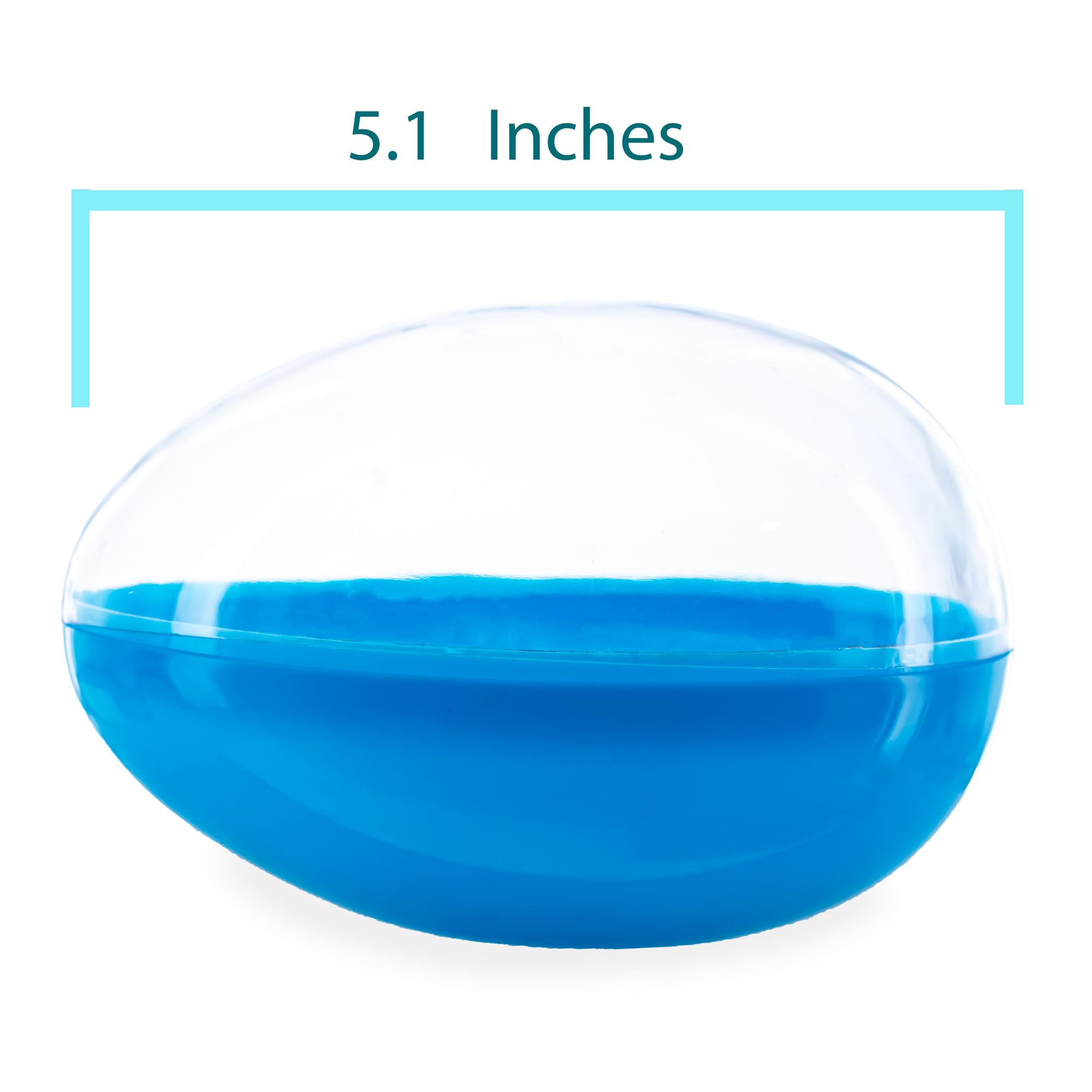 Large Fillable Clear Top Blue Bottom Plastic Easter Egg 5.1 Inches