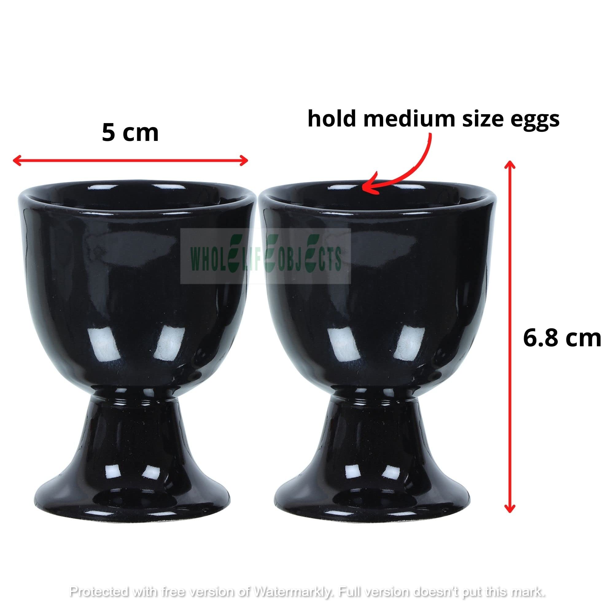 Soft Boiled Egg Holder | Ceramic Egg Cup Set | Ceramic Egg Holder Pottery Housewarming Gift set of 2 (Black Finish)