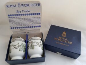 royal worcester egg coddler pair lavinia berries pattern