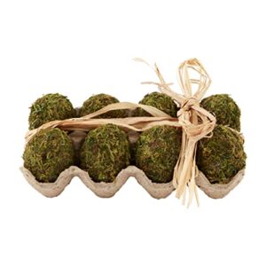 mud pie preserved moss egg filler set, 4" x 7 1/2", cream